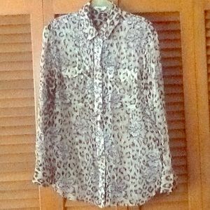 Equipment | Tops | Leopardfloral Print Equipment Femme Silk Blouse ...